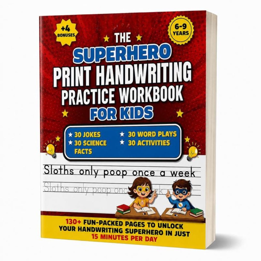 Superhero Handwriting Workbook for Kids Ages 6–9 | 130+ Pages of Lette ...